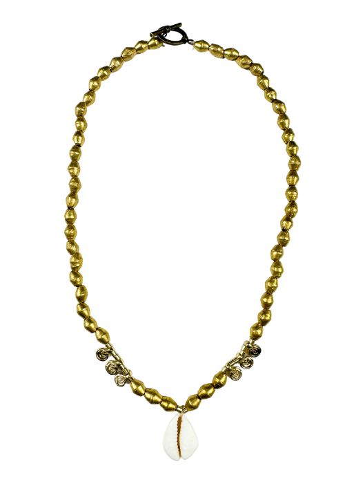 Metal Cowrie Necklace | Gold